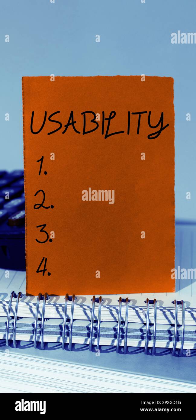 Sign displaying Usability, Business showcase A word assosiated with how ...