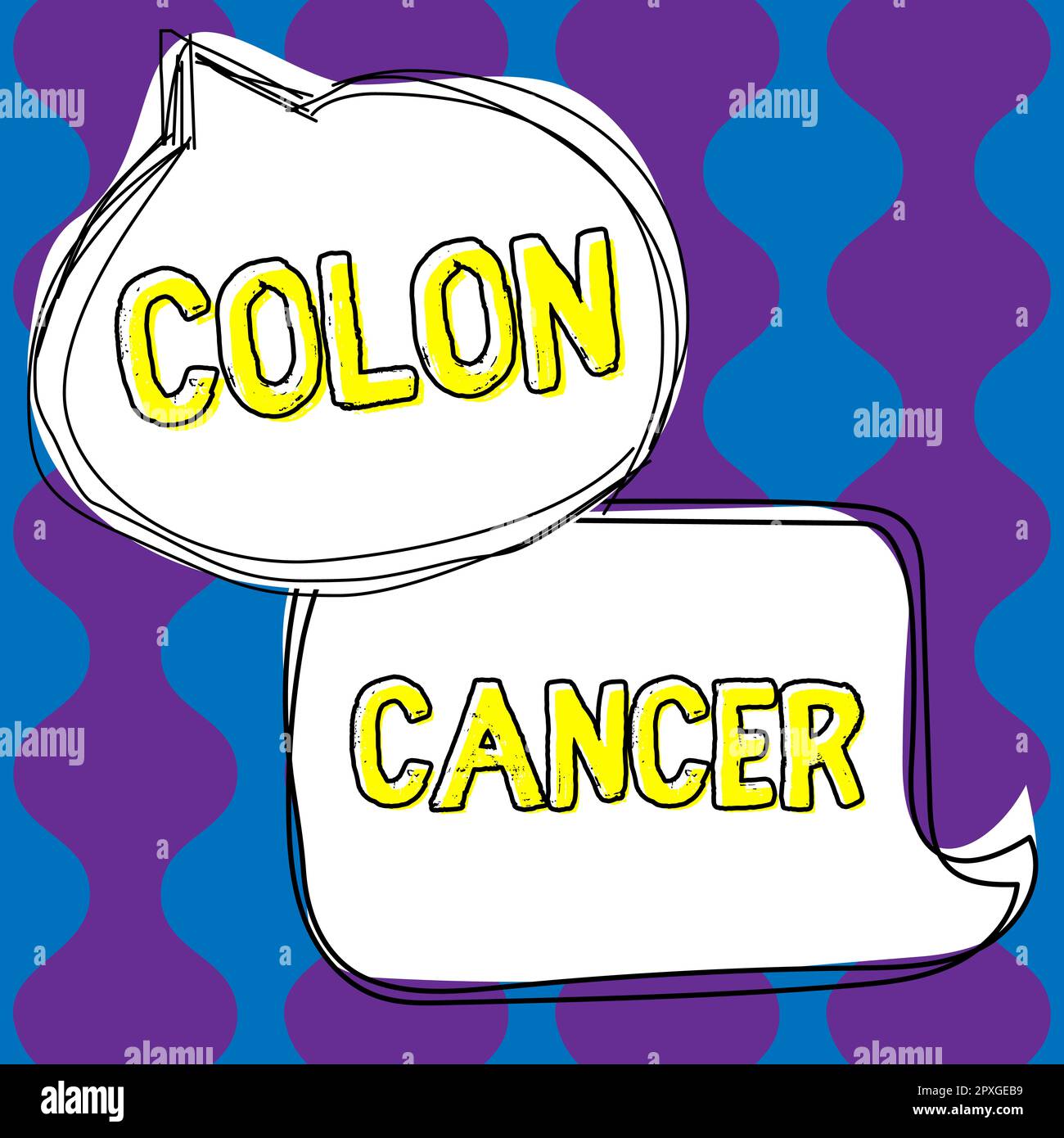 Handwriting text Colon Cancer, Word Written on Cancer that forms in the ...