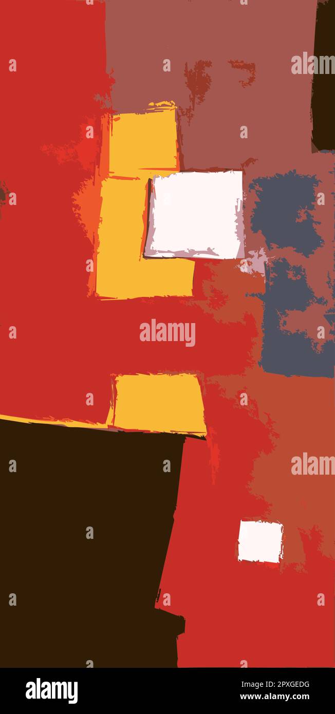 Modern Illustration Square and Shapes Painting Geometry from Original ...