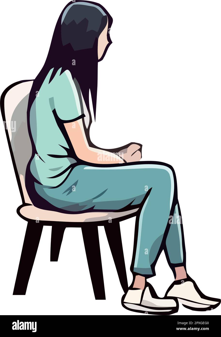 One person sitting on chair Stock Vector Image & Art - Alamy