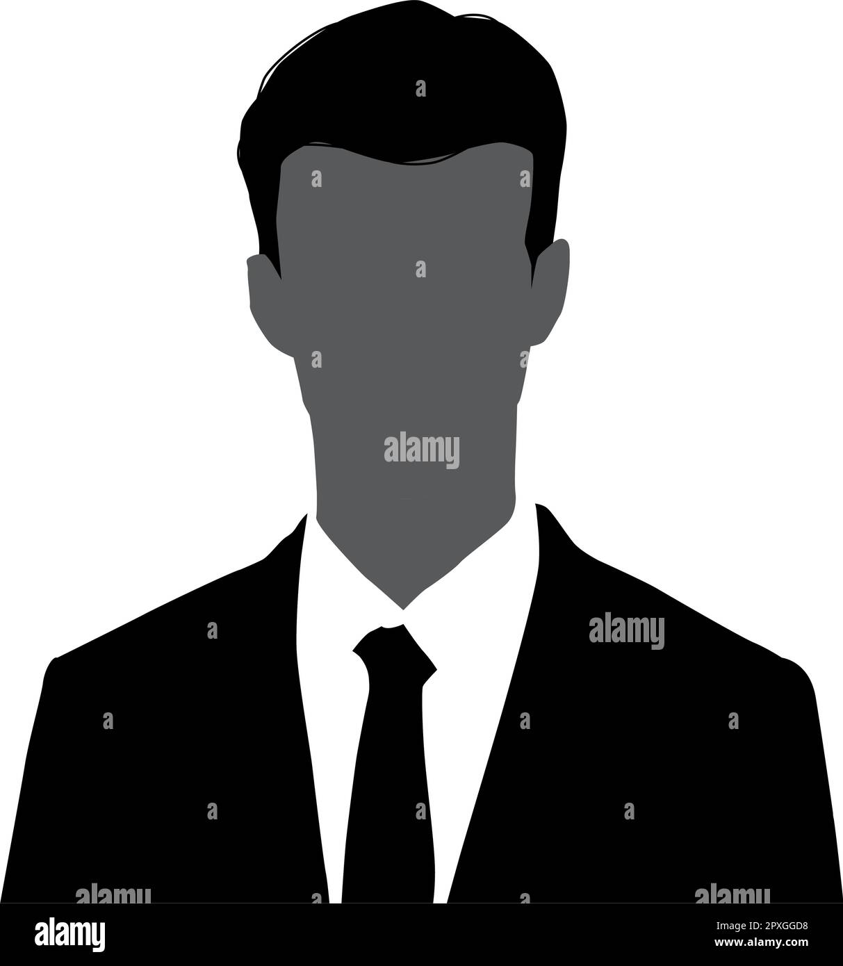 Silhouette vector icon of the upper body of several business man Stock ...