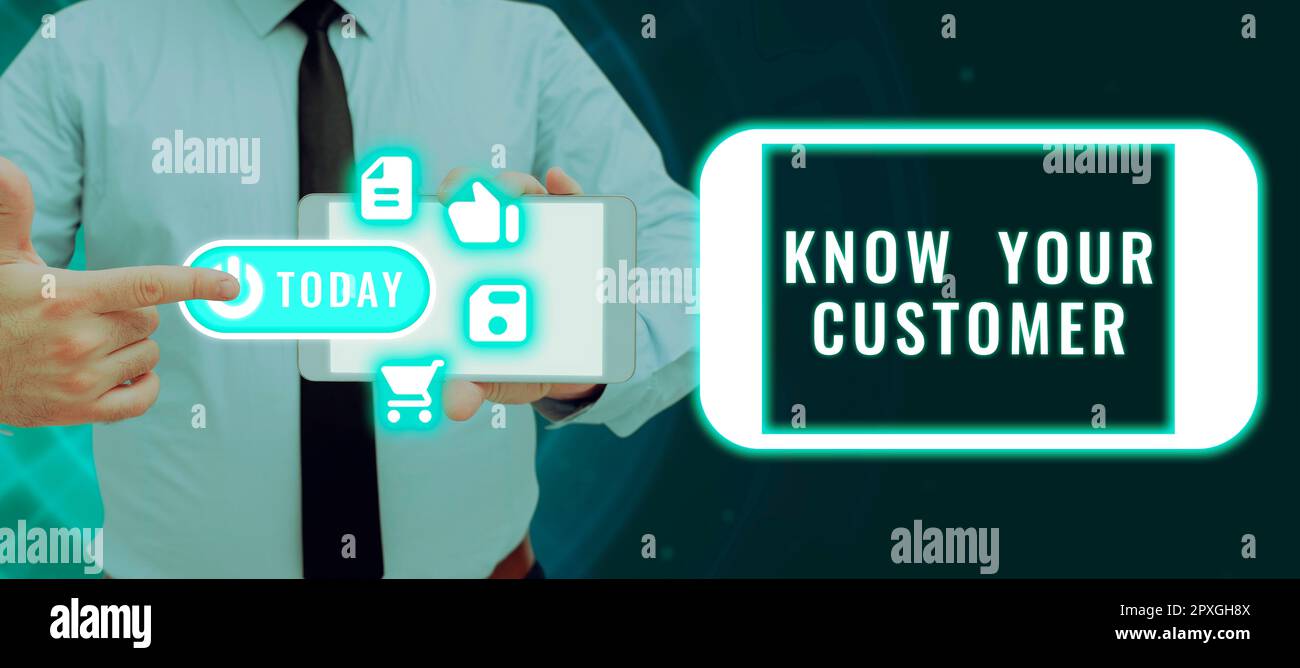 Text showing inspiration Know Your Customer, Business concept Marketing ...