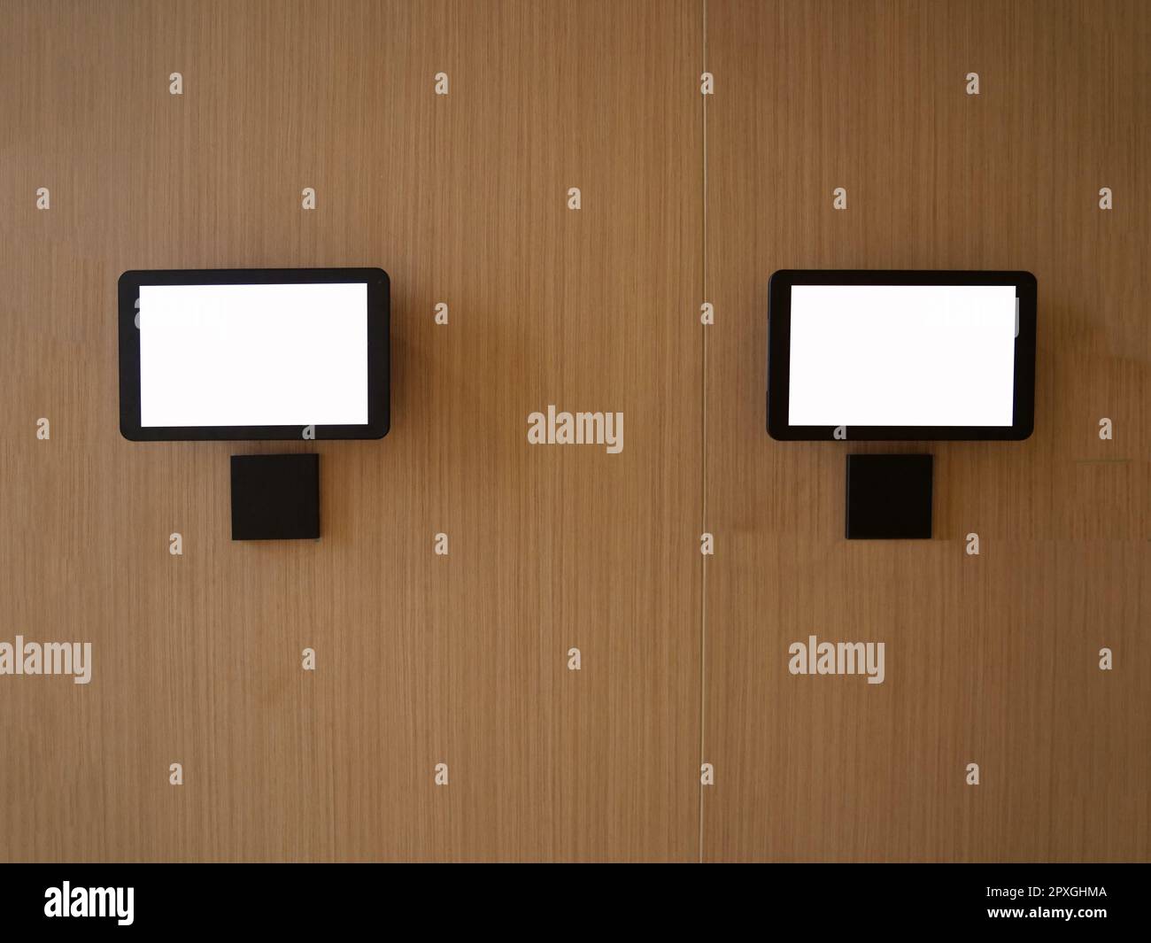 Blank Bilboard. blank billboard a tab on a wooden wall Stock Photo - Alamy