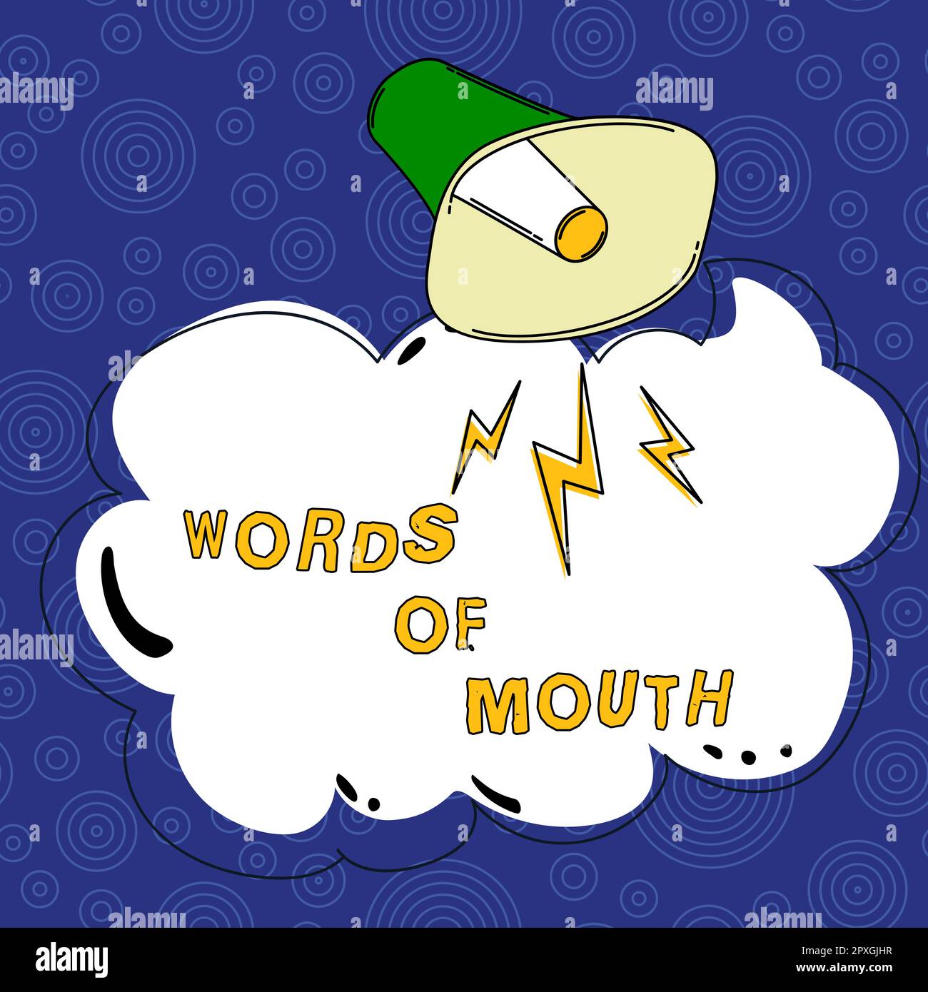 Hand writing sign Words Of Mouth, Internet Concept simple statement can ...