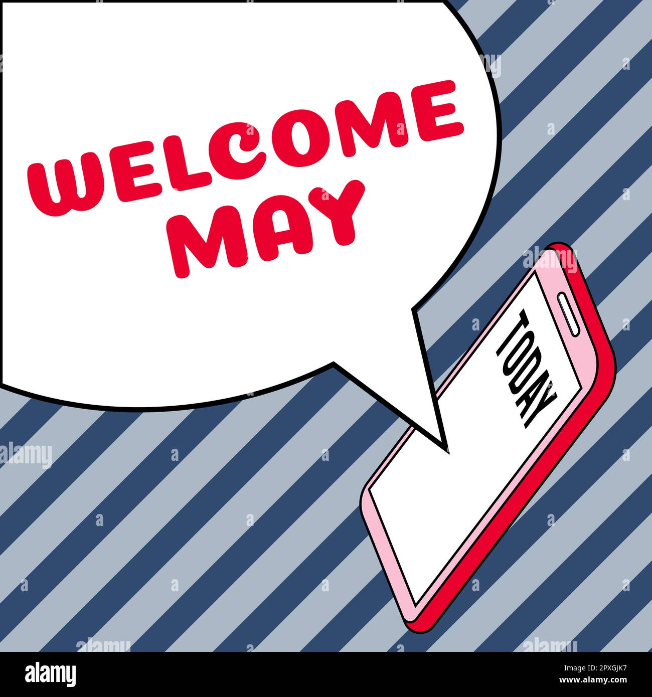 Sign displaying Welcome May, Word Written on Calendar Sixth Month ...