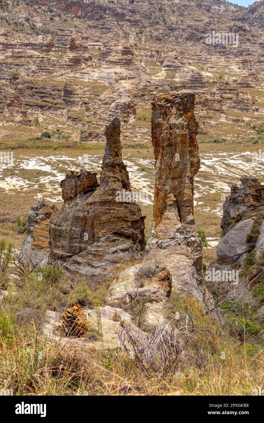 Rock formation in Isalo National Park in Ihorombe Region. Wilderness ...