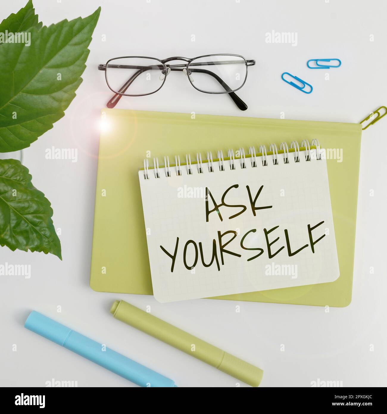 Conceptual display Ask Yourself, Word Written on Thinking the future ...