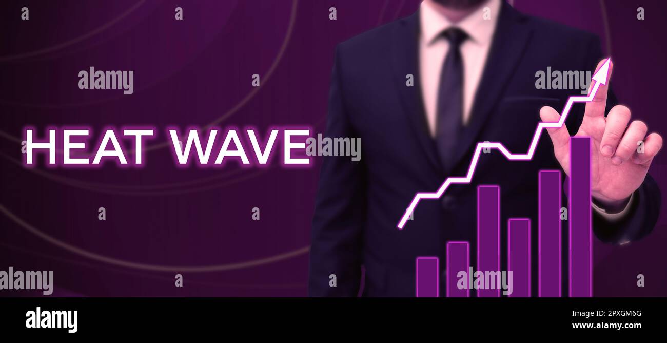 Sign displaying Heat Wave, Conceptual photo a prolonged period of ...