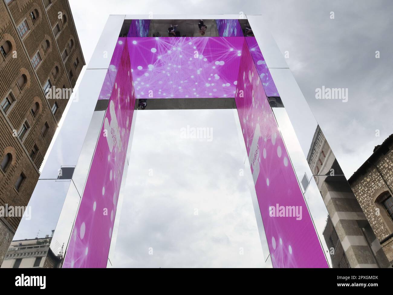 The gate,a virtual door between Bergamo Brescia with a high ...