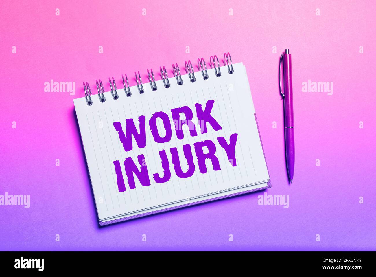 Hand writing sign Work Injury, Business showcase Accident in job Danger ...