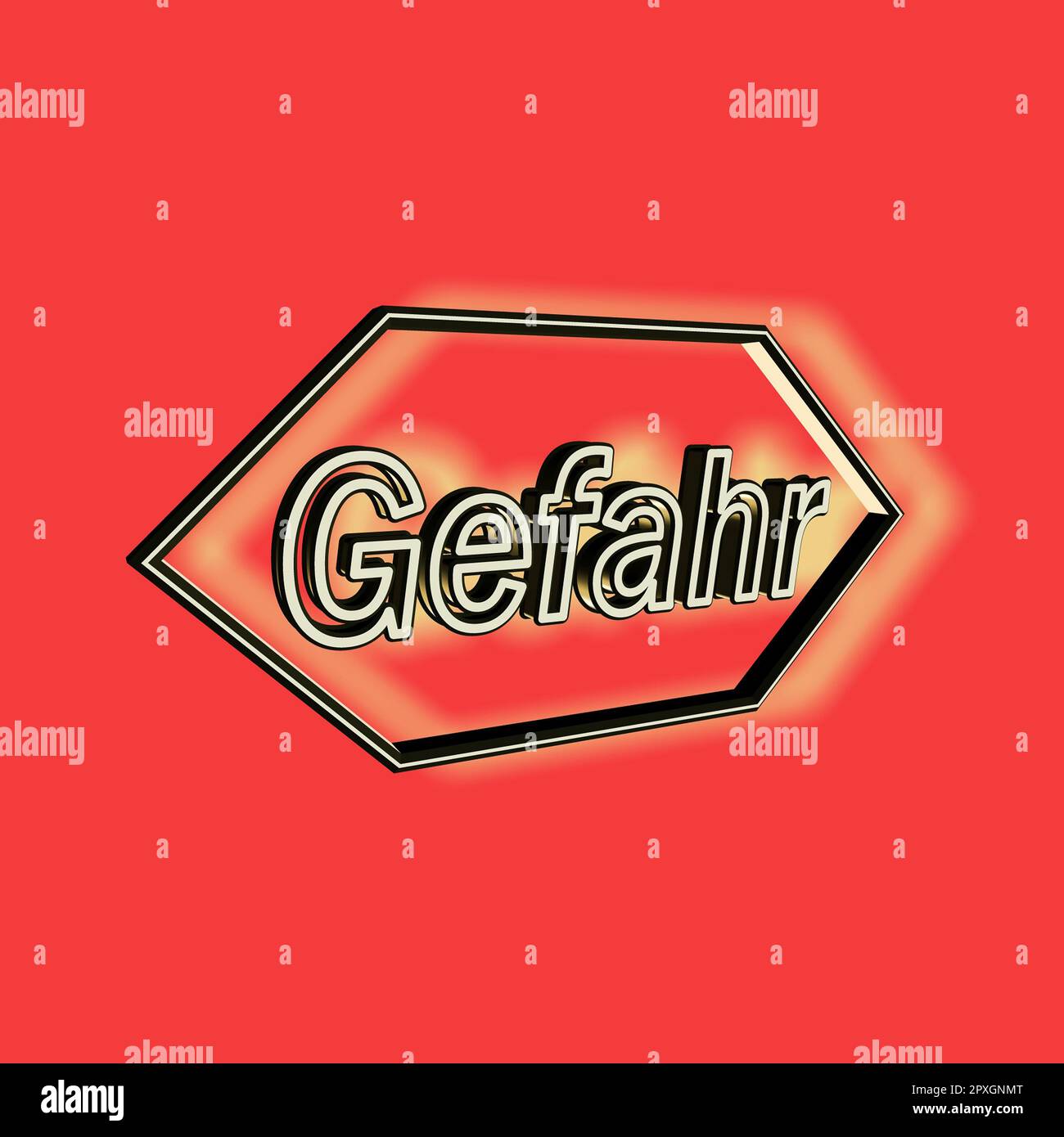 "Gefahr" = "Danger" - word, lettering or text as 3D illustration, 3D ...