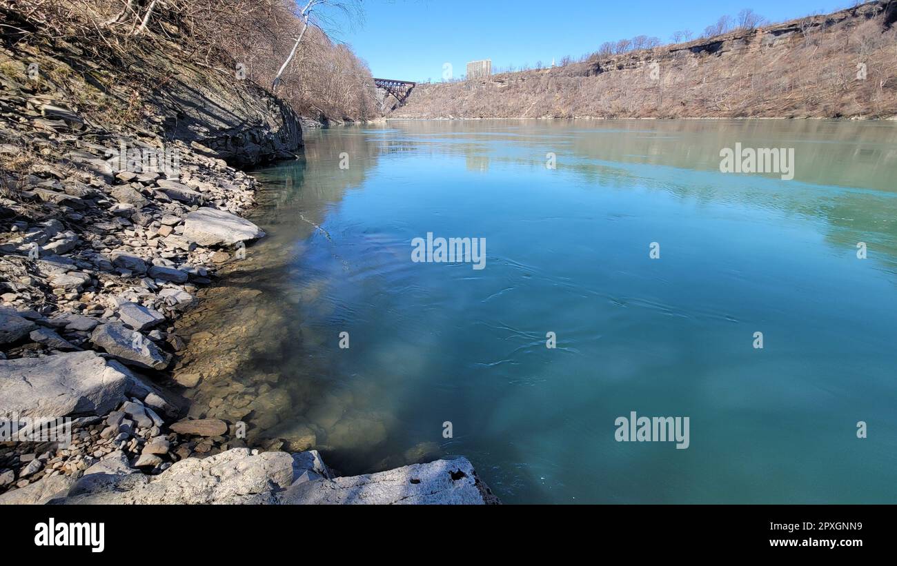 A beautiful view of Niagara River Gorge and Whirlpool Bridge. Niagara ...