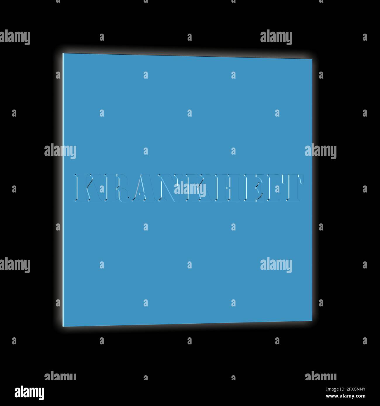 "Krankheit" = "Disease" - word, lettering or text as a 3D illustration ...