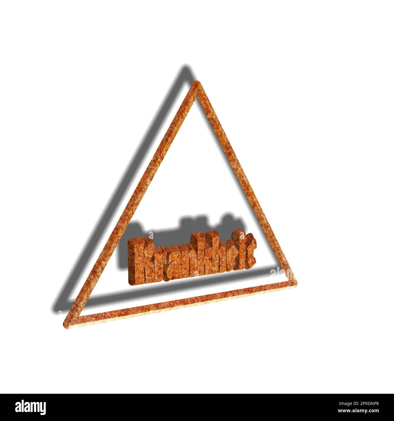 "Krankheit" = "Disease" - word, lettering or text as a 3D illustration ...