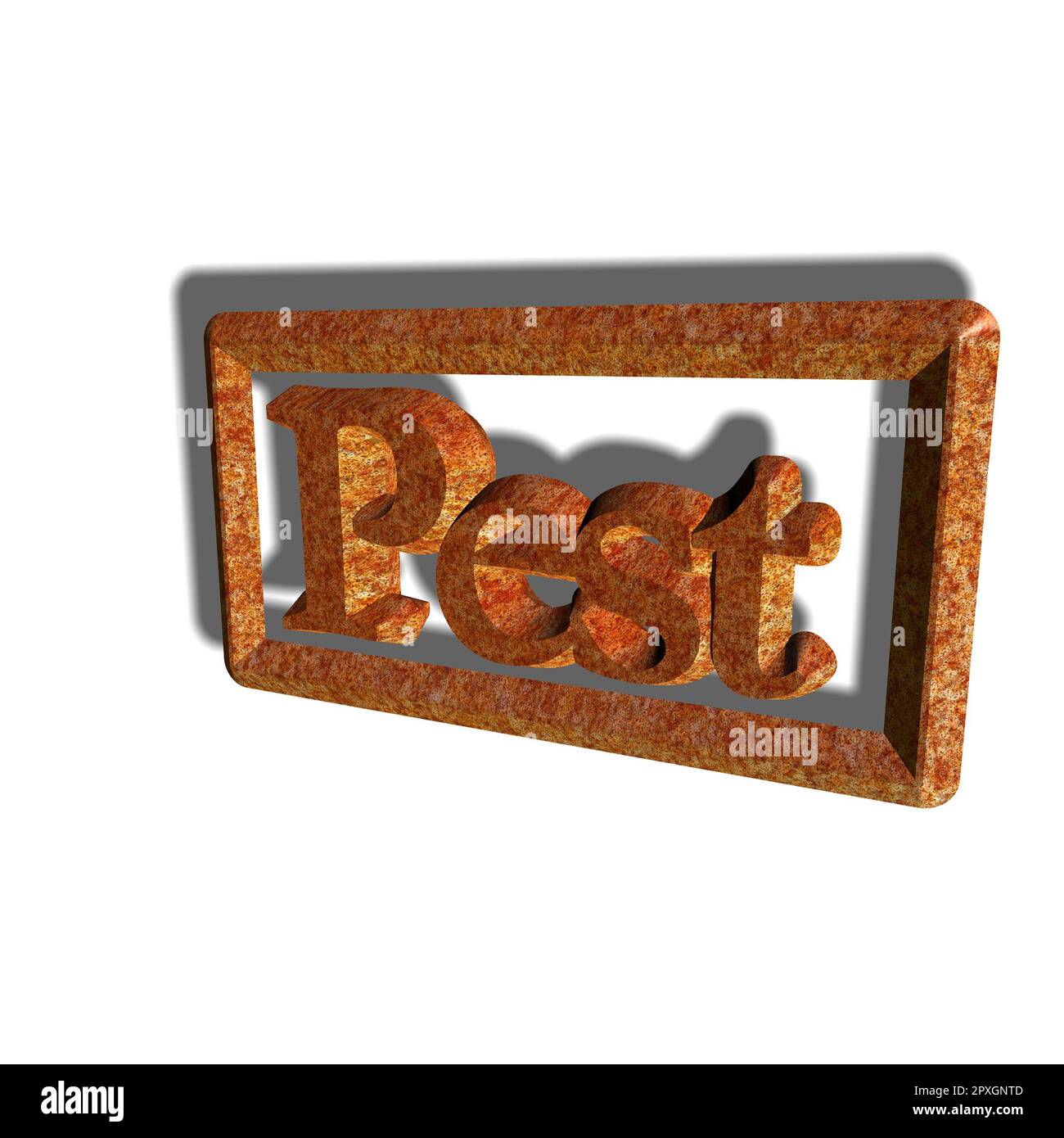 "Pest" = "Plague" - word, lettering or text as 3D illustration, 3D ...