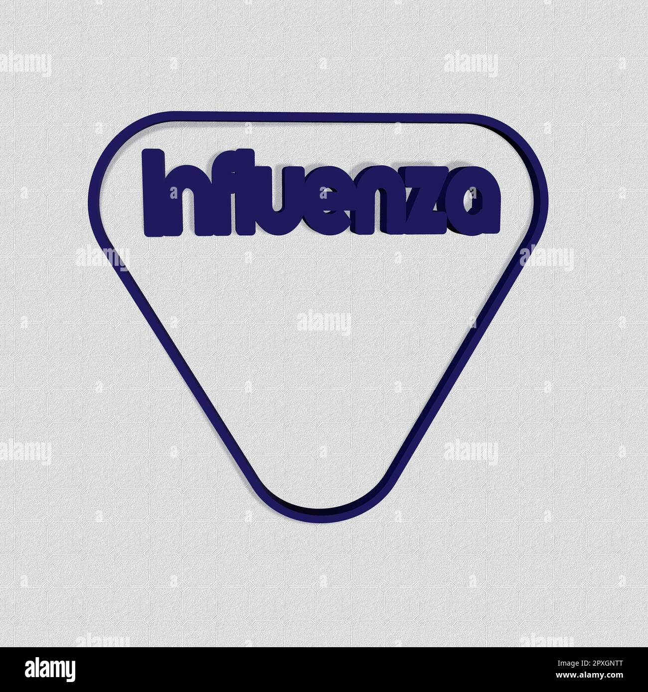"Influenza" - word, lettering or text as 3D illustration, 3D rendering ...
