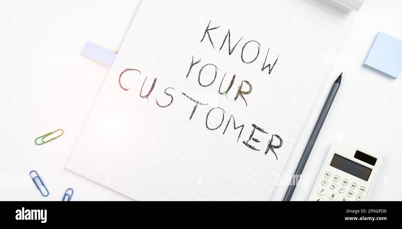 Handwriting text Know Your Customer, Business overview Marketing ...