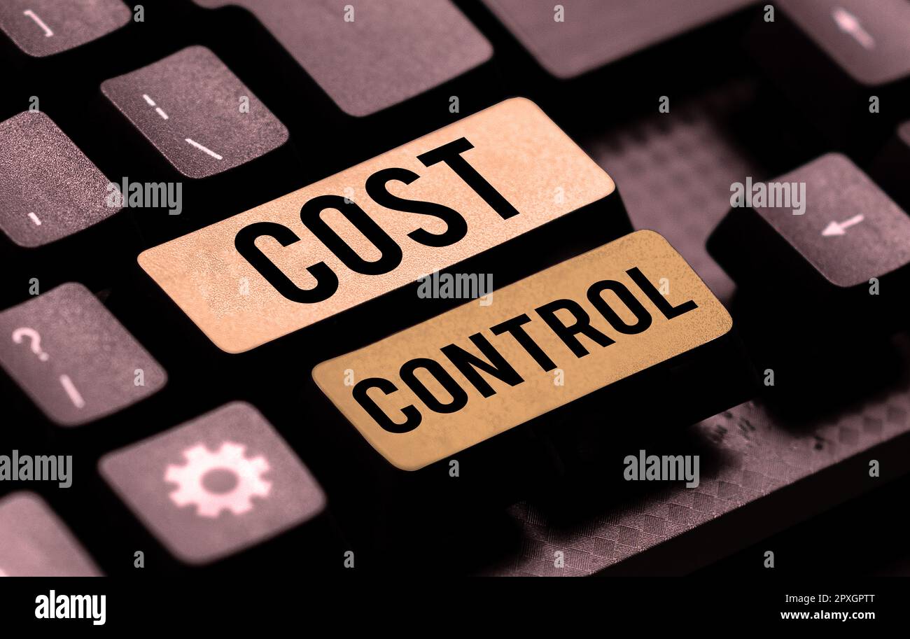Text caption presenting Cost Control, Word Written on practice of ...