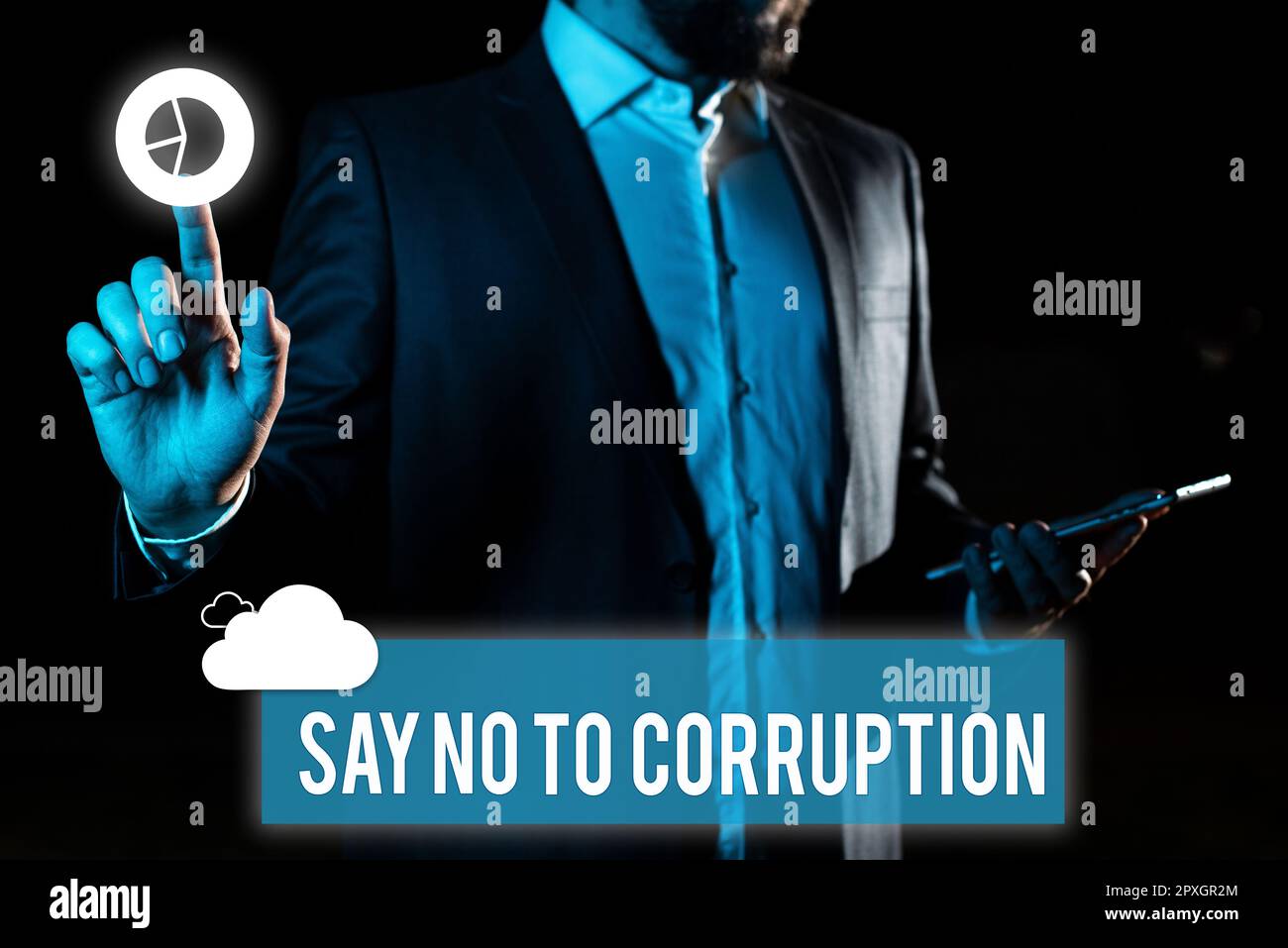 Hand writing sign Say No To Corruption, Business idea Introducing ...
