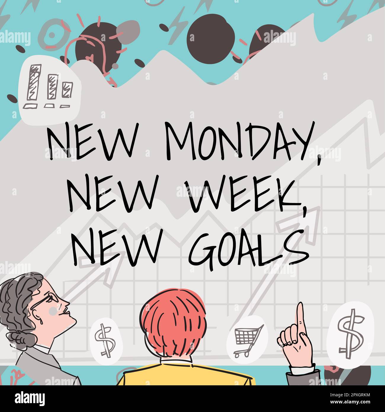 Text caption presenting New Monday, New Week, New Goals, Concept ...