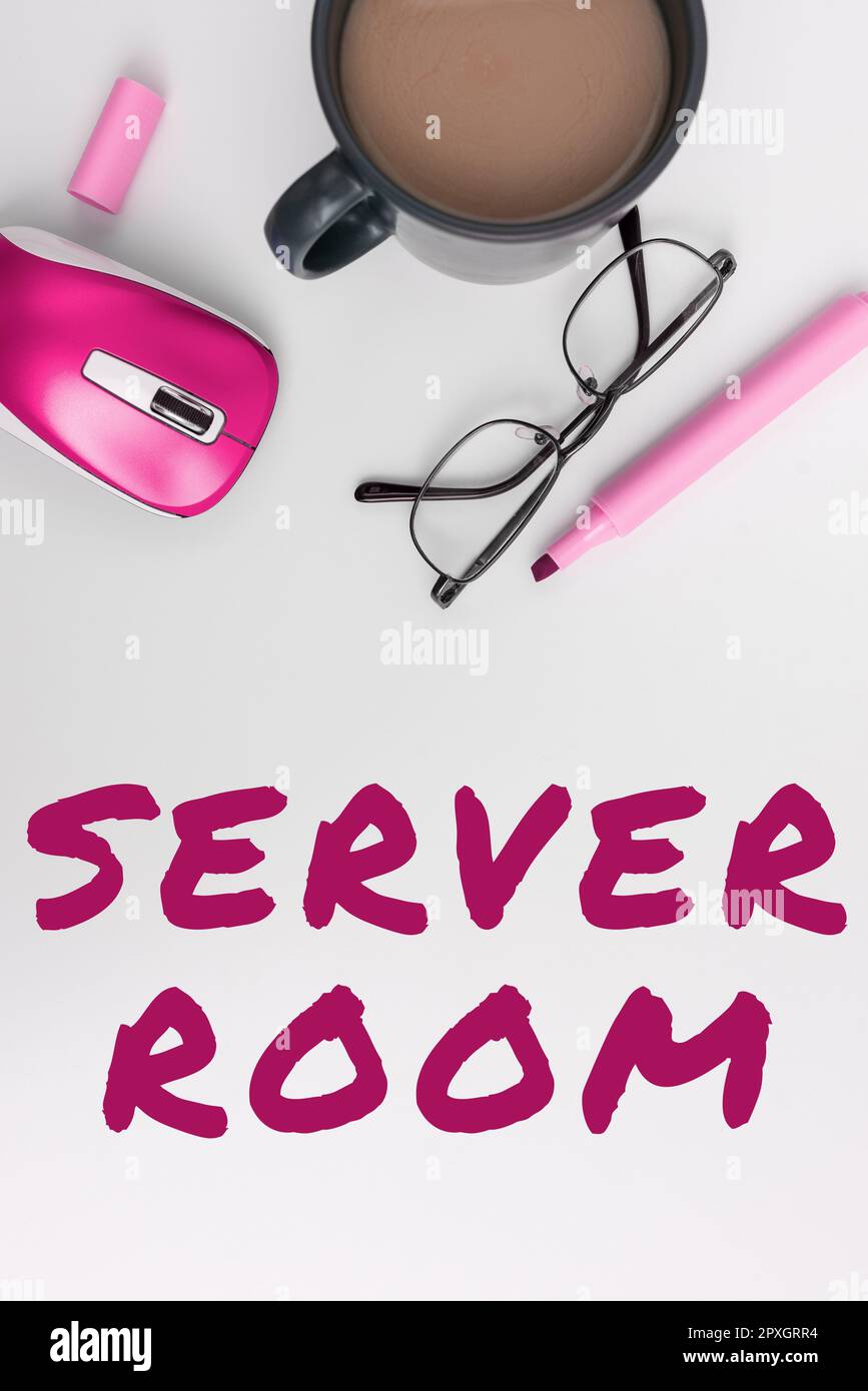 Conceptual caption Server Room, Internet Concept a room used to store ...