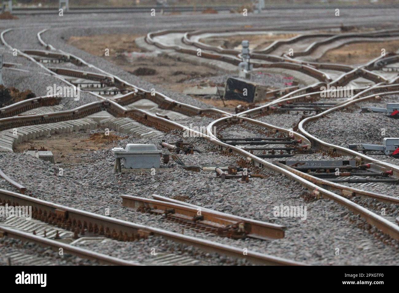 Railway tracks in Moscow Stock Photo - Alamy