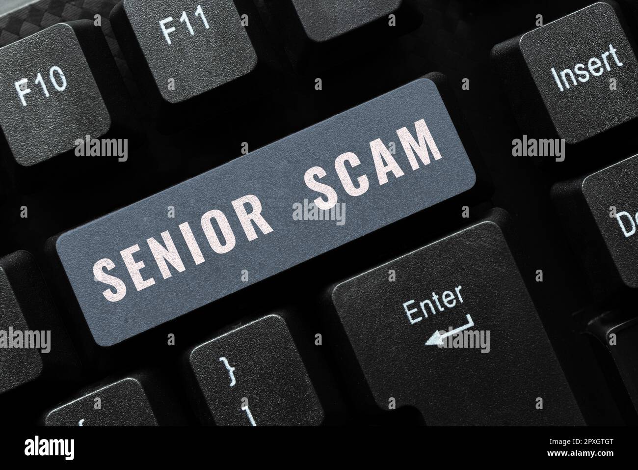 Text caption presenting Senior Scam, Word for fraud schemes targeting ...