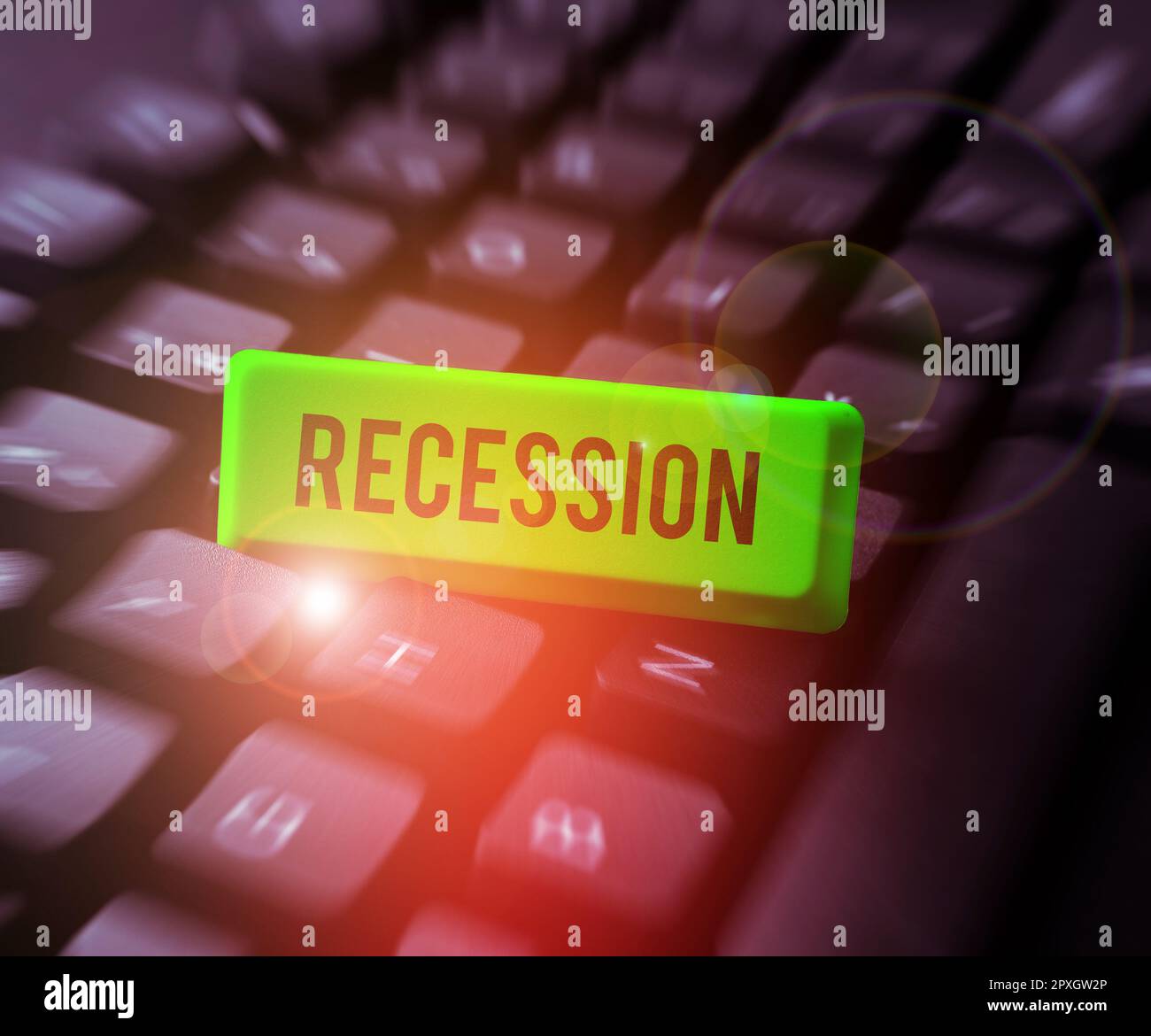 Conceptual caption Recession, Concept meaning the process of progressive decrease in growing ...