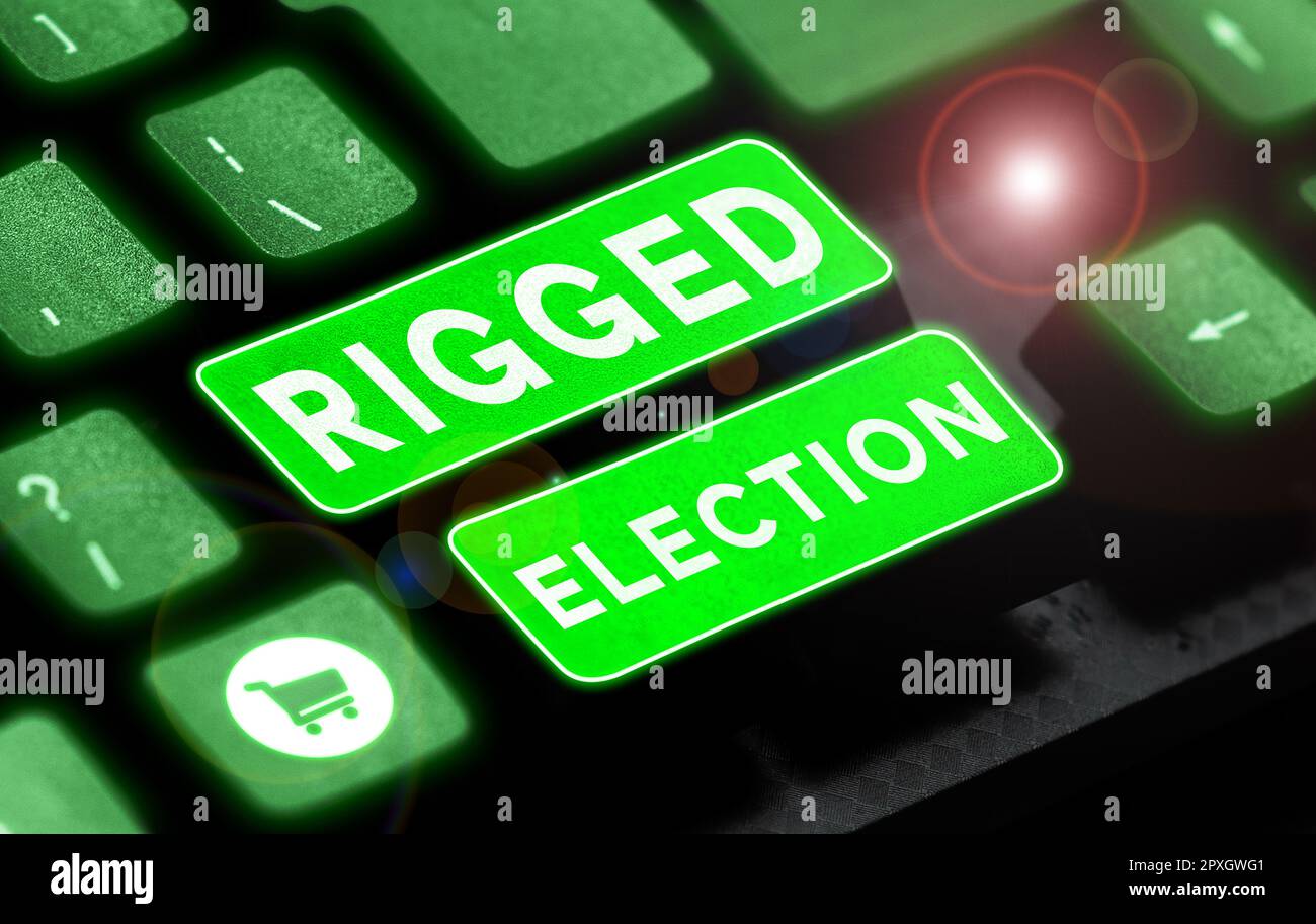 Writing displaying text Rigged Election, Word Written on Manage ...