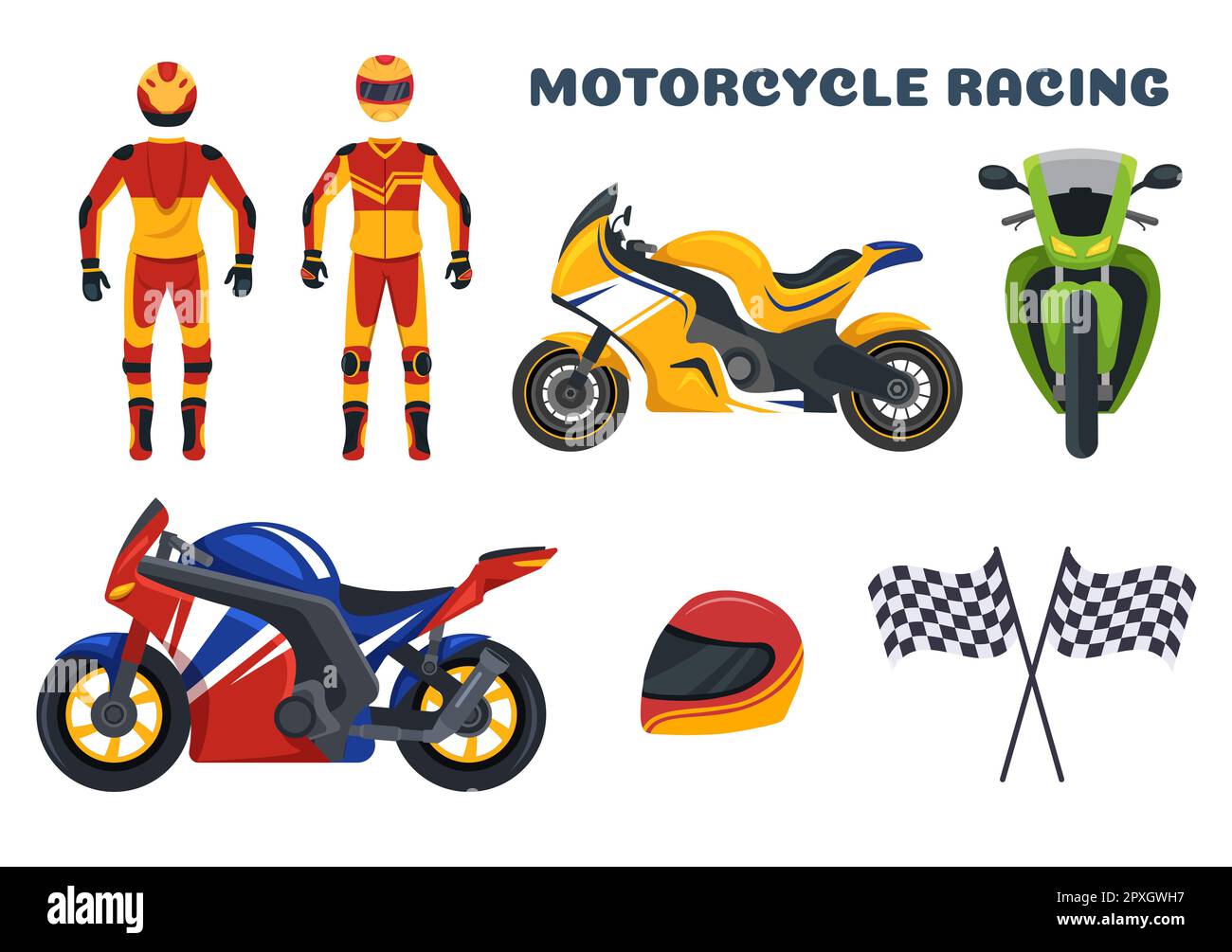 Motorcycle Racing Championship on the Racetrack Illustration with Racer ...