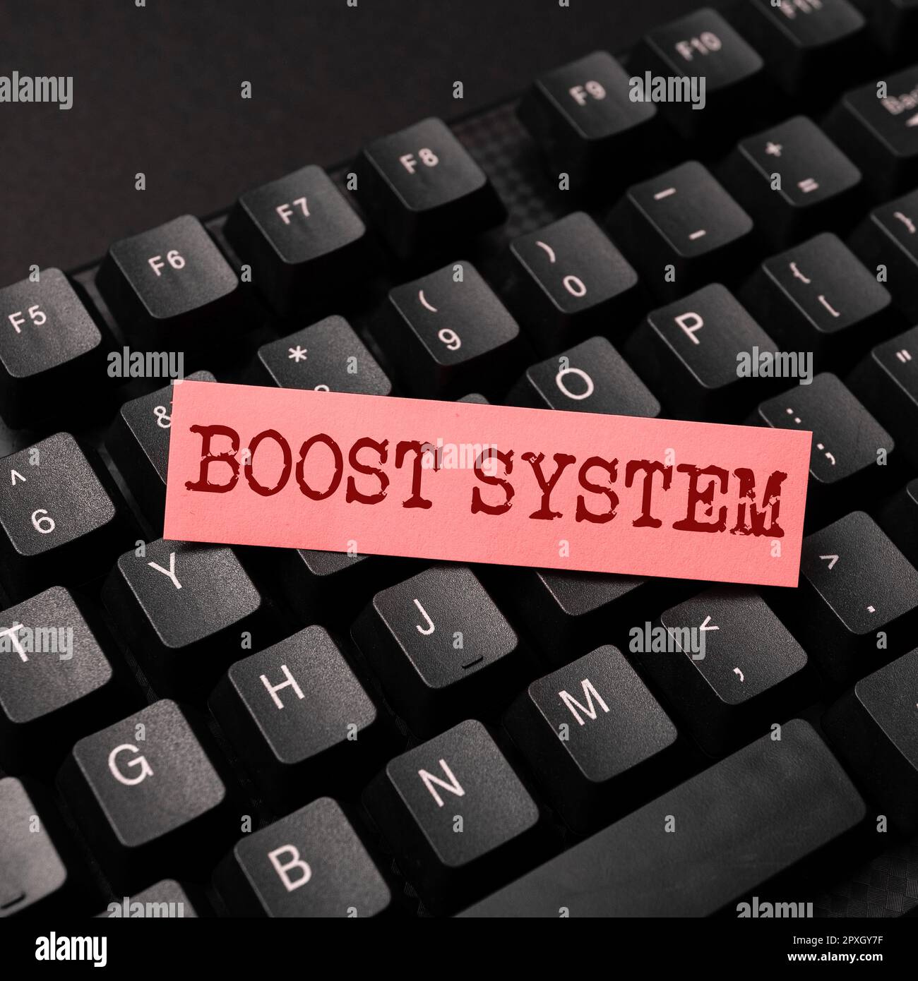 Text caption presenting Boost System, Concept meaning Rejuvenate ...