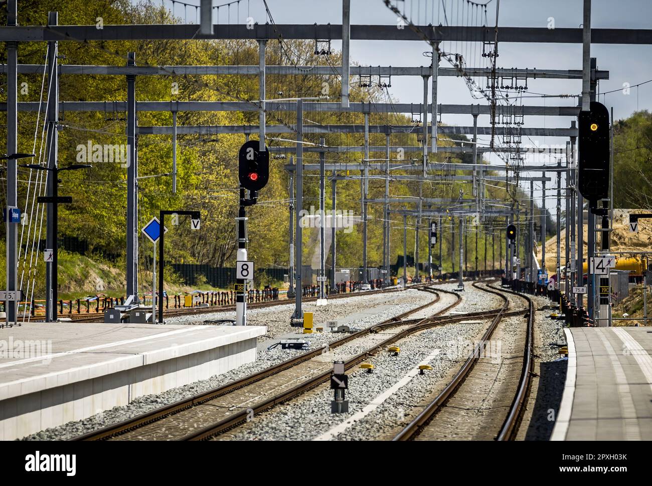 EDE - Railway rails at Ede-Wageningen station during the presentation ...