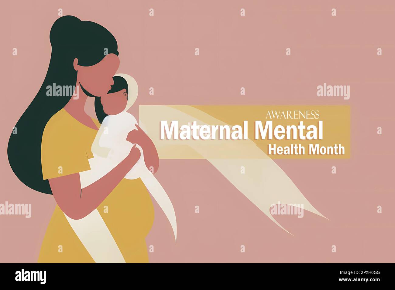 Maternal Mental Health Awareness Week Background Illustration Stock ...