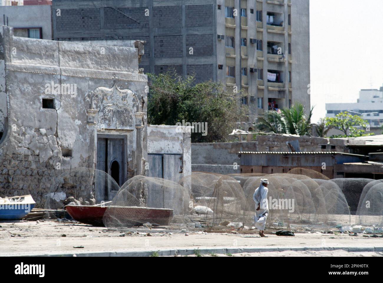 Poor Housing Fishermans House with Gargours outside Ajman UAE 1980 ...