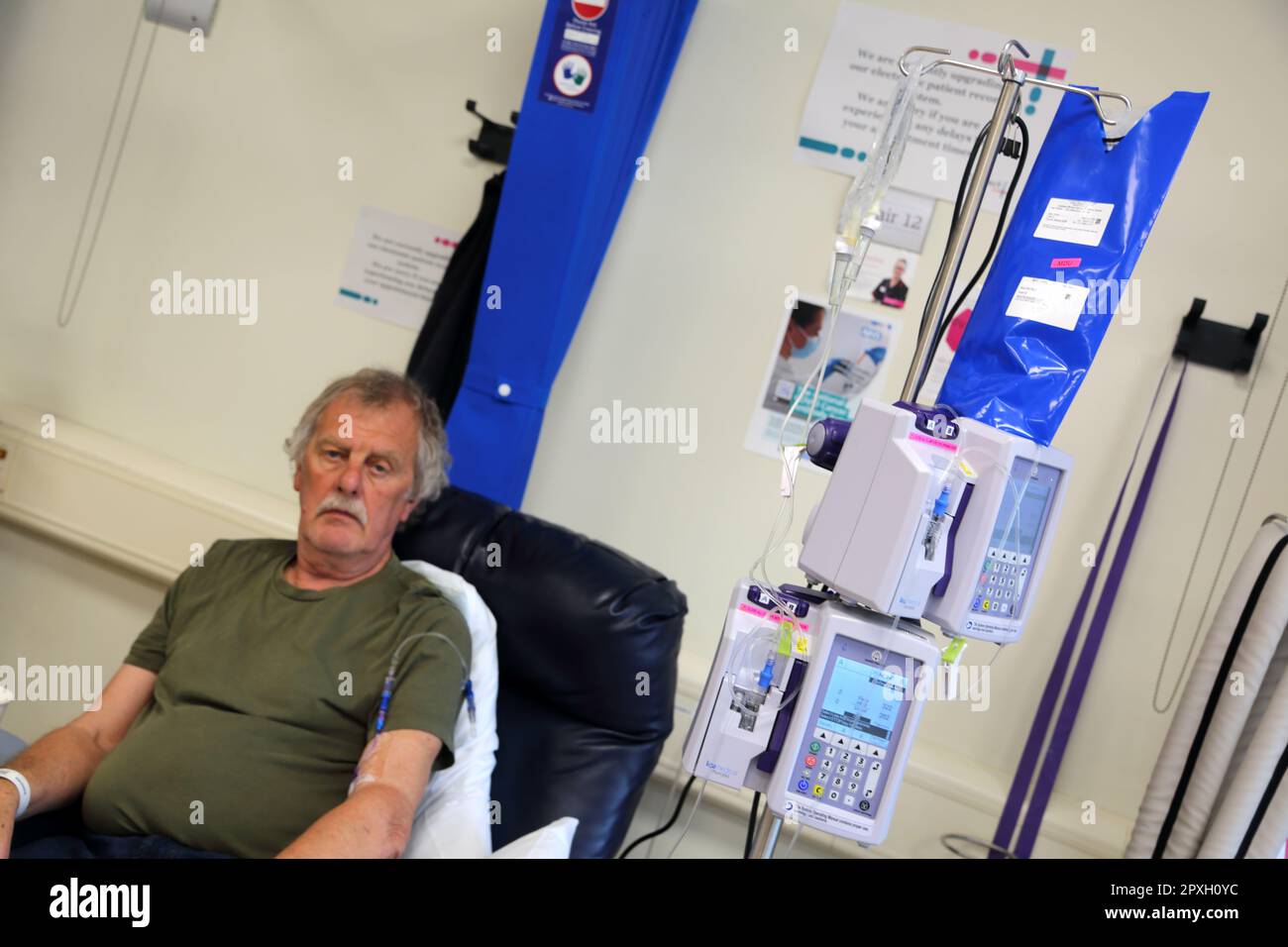 Cancer Patient having Chemotherapy Treatment with Intravenous Infusion ...