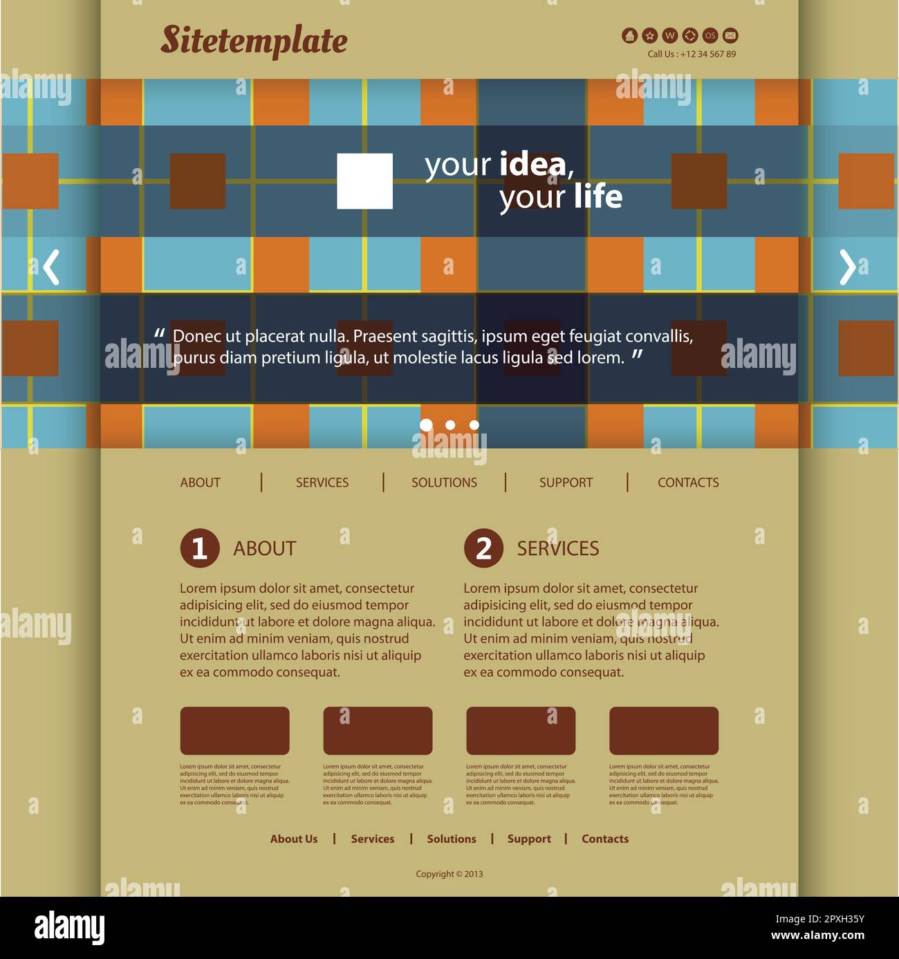 Website Template with Abstract Header Design Stock Vector Image & Art - Alamy