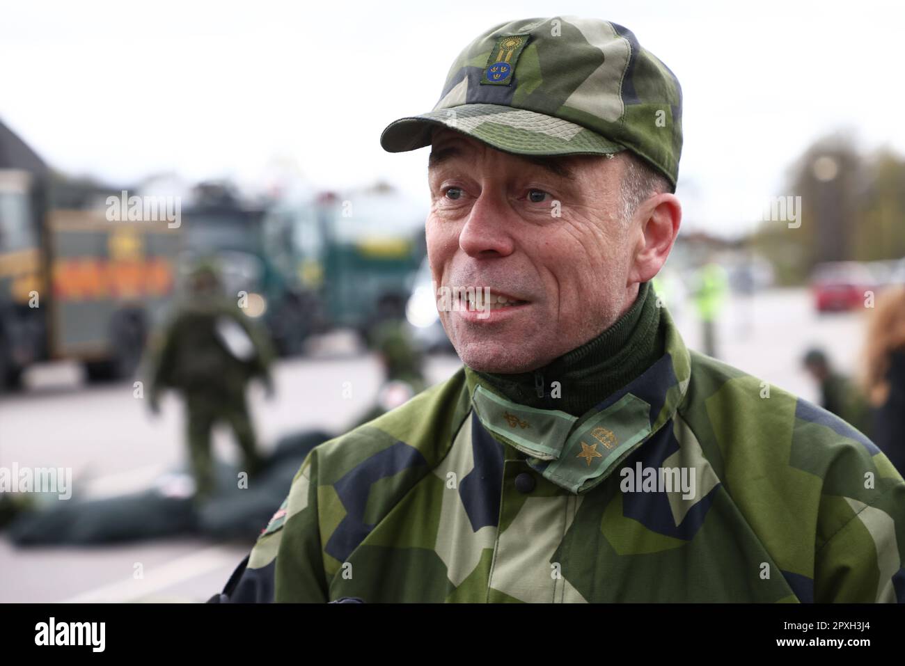Rickard Ånell, doctor The Swedish Armed Forces Helicopter Wing, during the large military ...