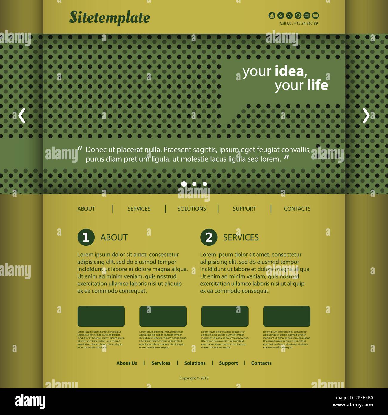 Website Template with Abstract Header Dotted Design Stock Vector Image ...