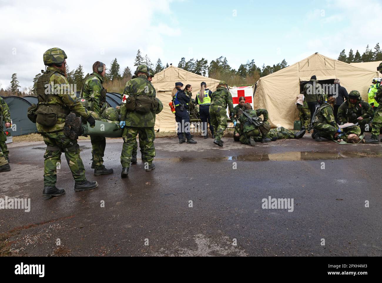 Field hospital during the large military exercise Aurora23, at Malmen ...
