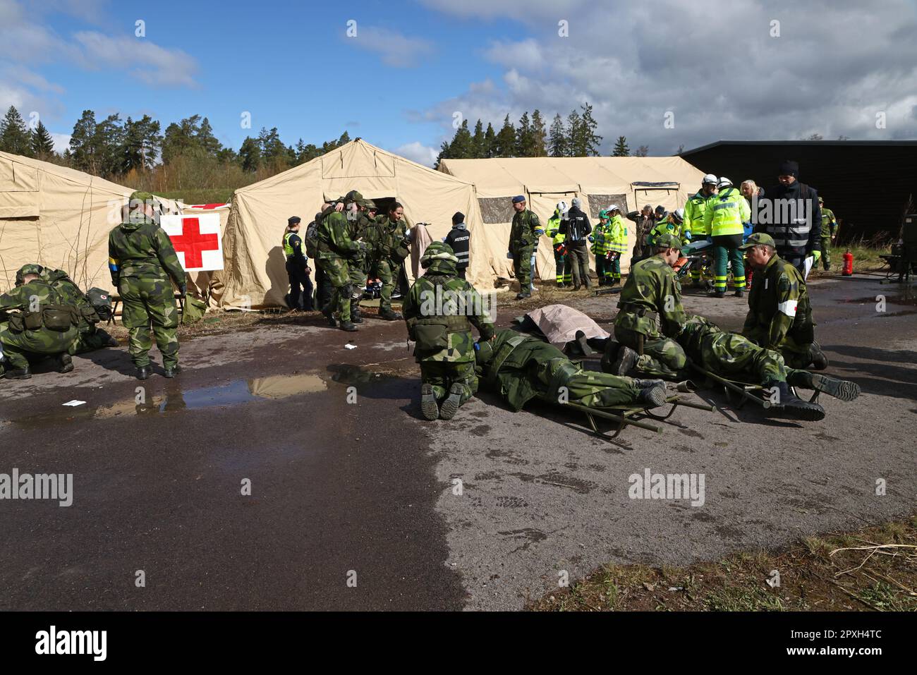 Field hospital during the large military exercise Aurora23, at Malmen ...