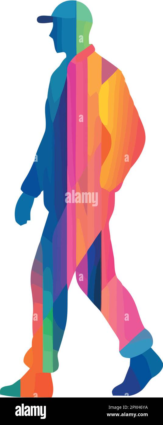 man walking on abstract backdrop Stock Vector Image & Art - Alamy