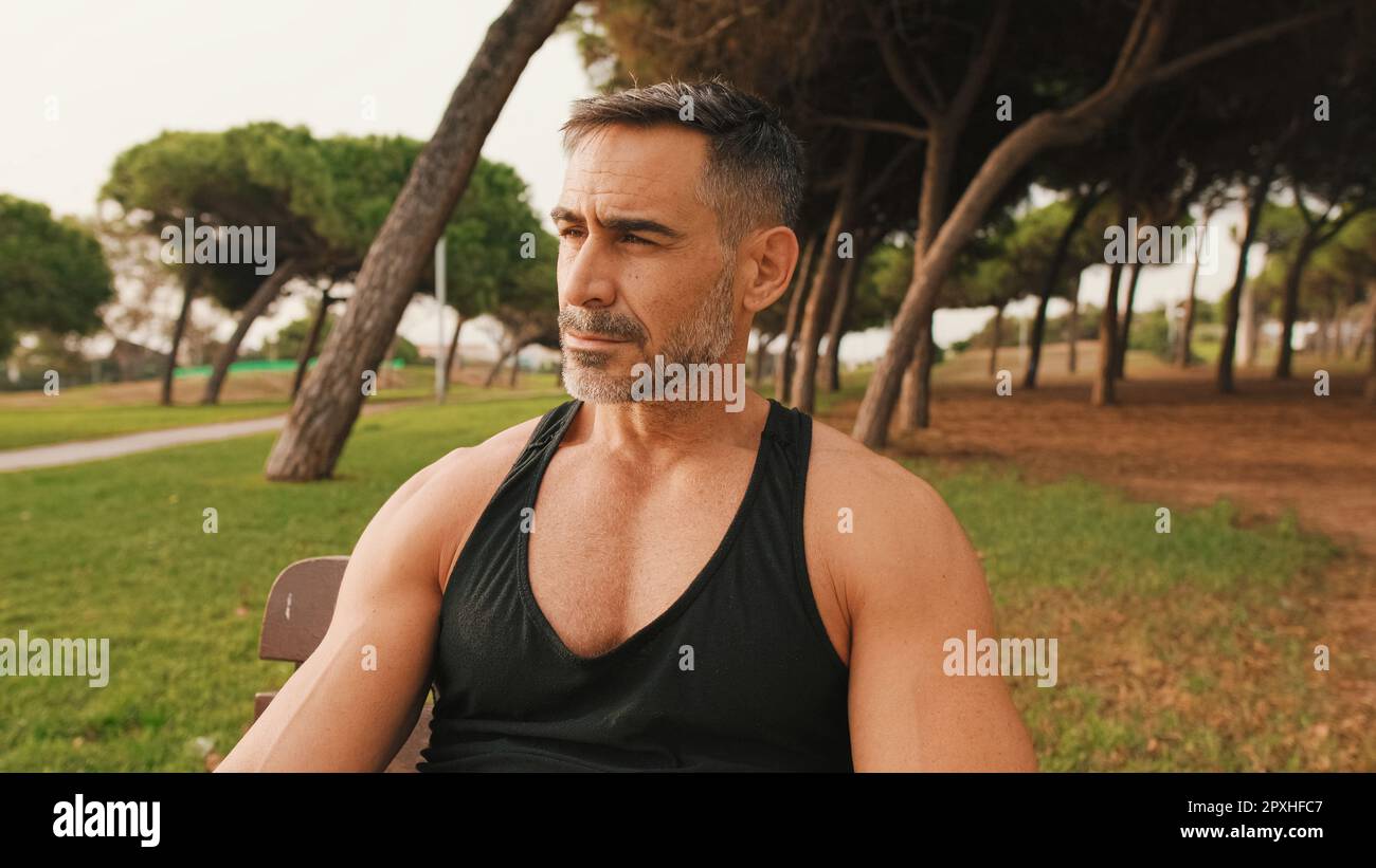 Mature man after workout hi-res stock photography and images - Alamy