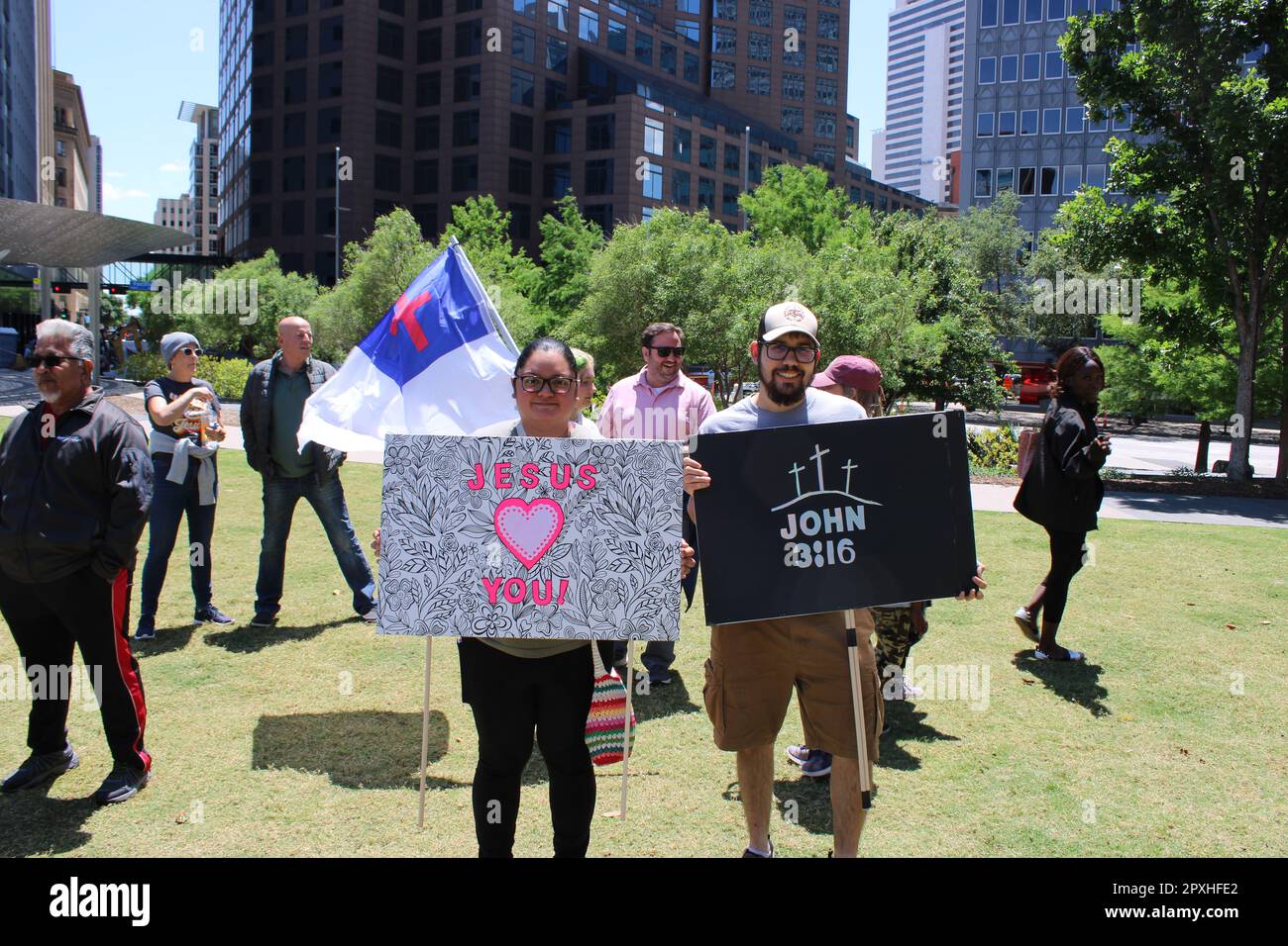 New Glass,Jesus March, Downtown Dallas Stock Photo - Alamy