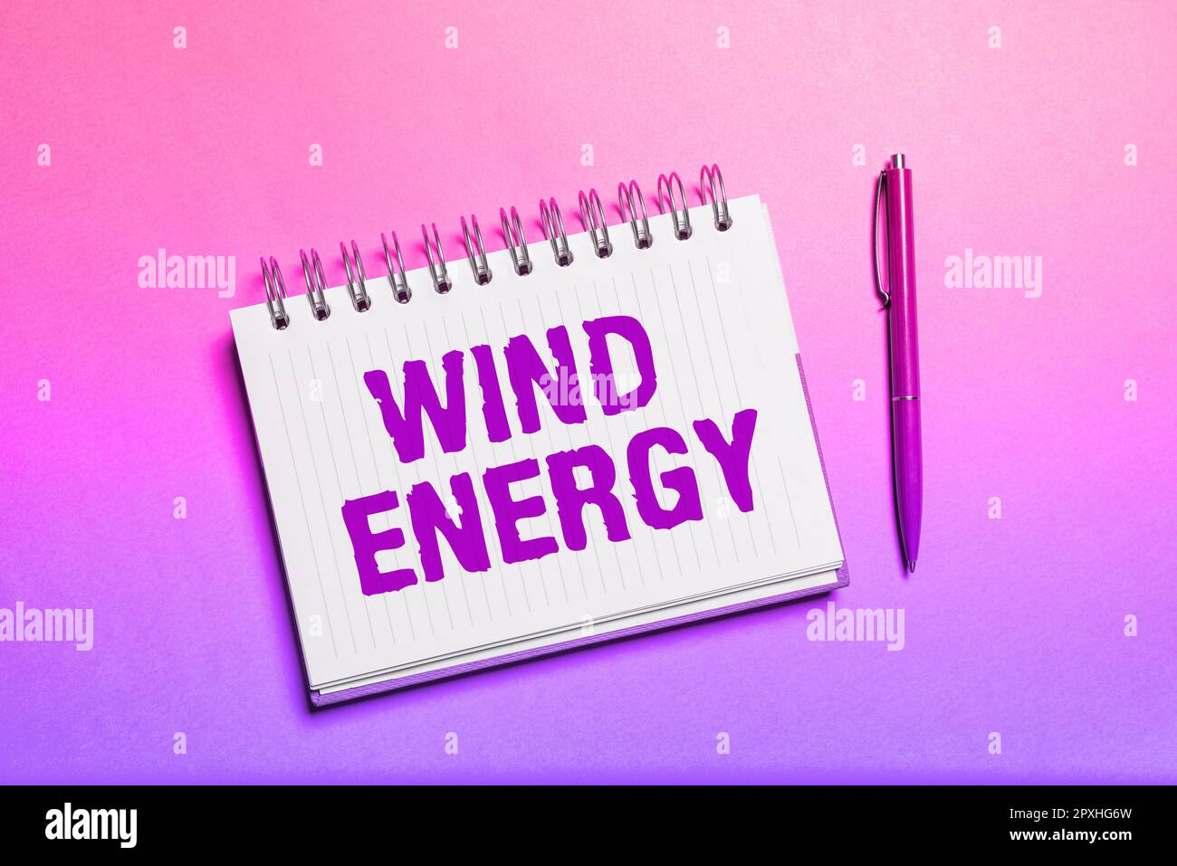 Sign displaying Wind Energy, Word Written on the process by which wind ...