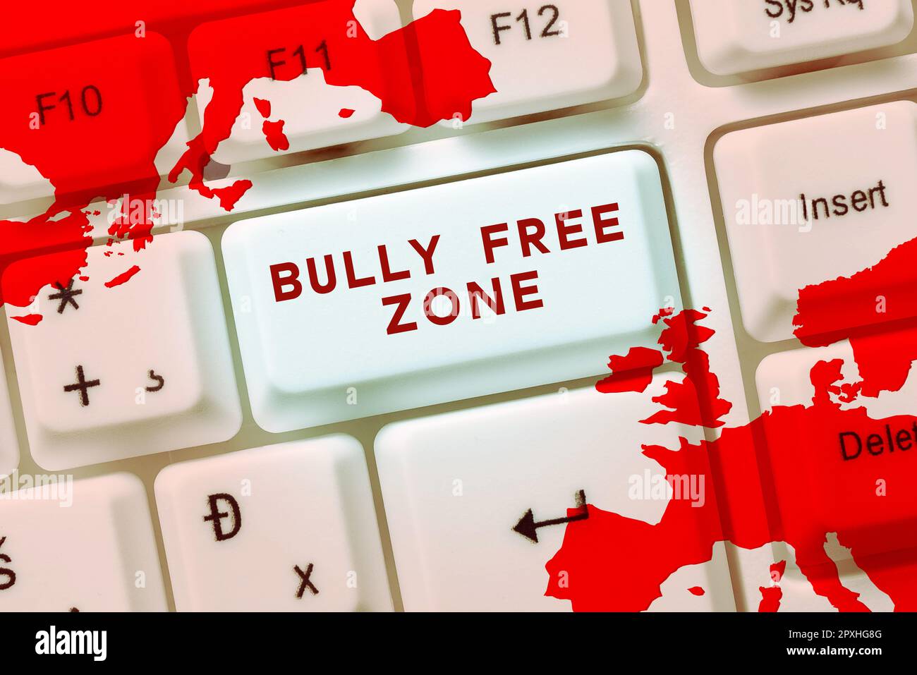 Hand writing sign Bully Free Zone, Business showcase Be respectful to ...
