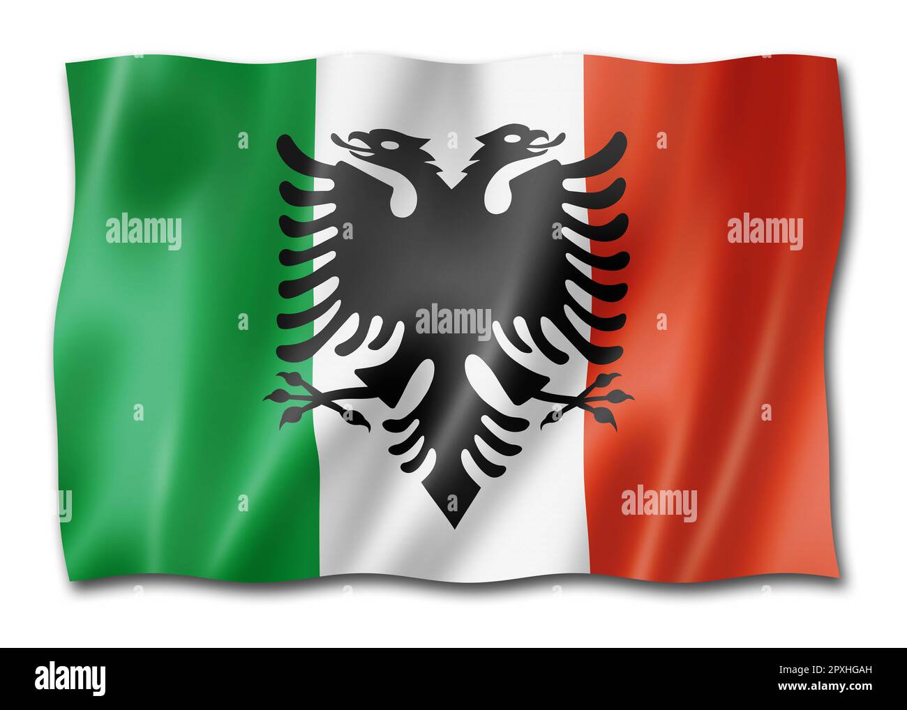 Italian Arberesh ethnic flag, Italia. 3D illustration Stock Photo - Alamy
