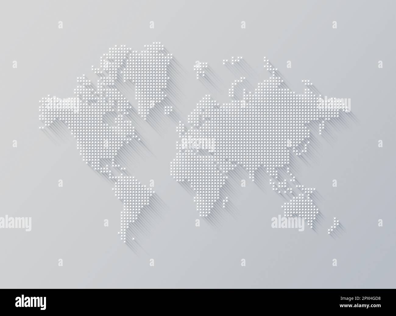 Illustration of a world map made of stars isolated on a white ...