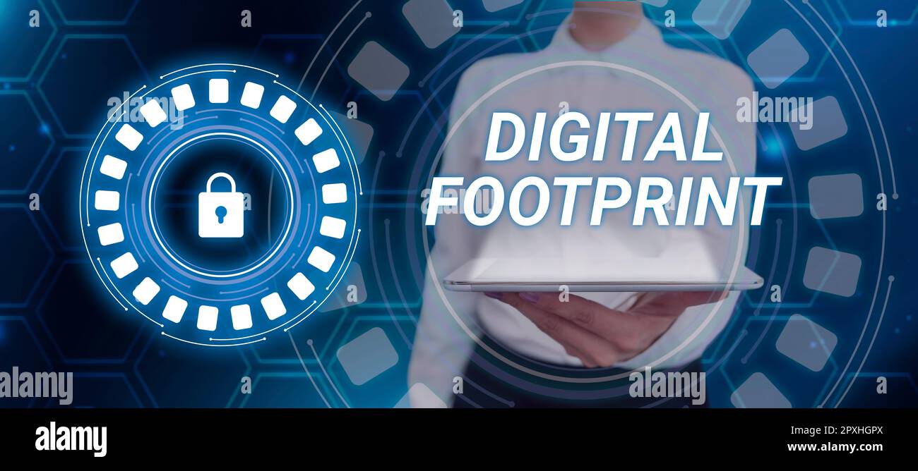 Inspiration showing sign Digital Footprint, Business showcase uses ...