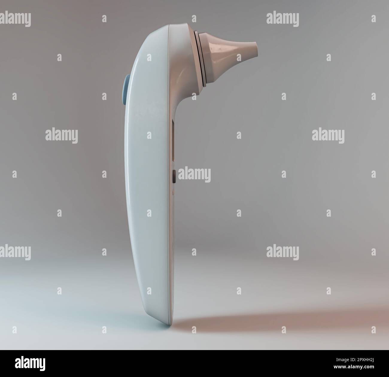 An infant ear infrared thermometer on an isolated white background - 3D ...