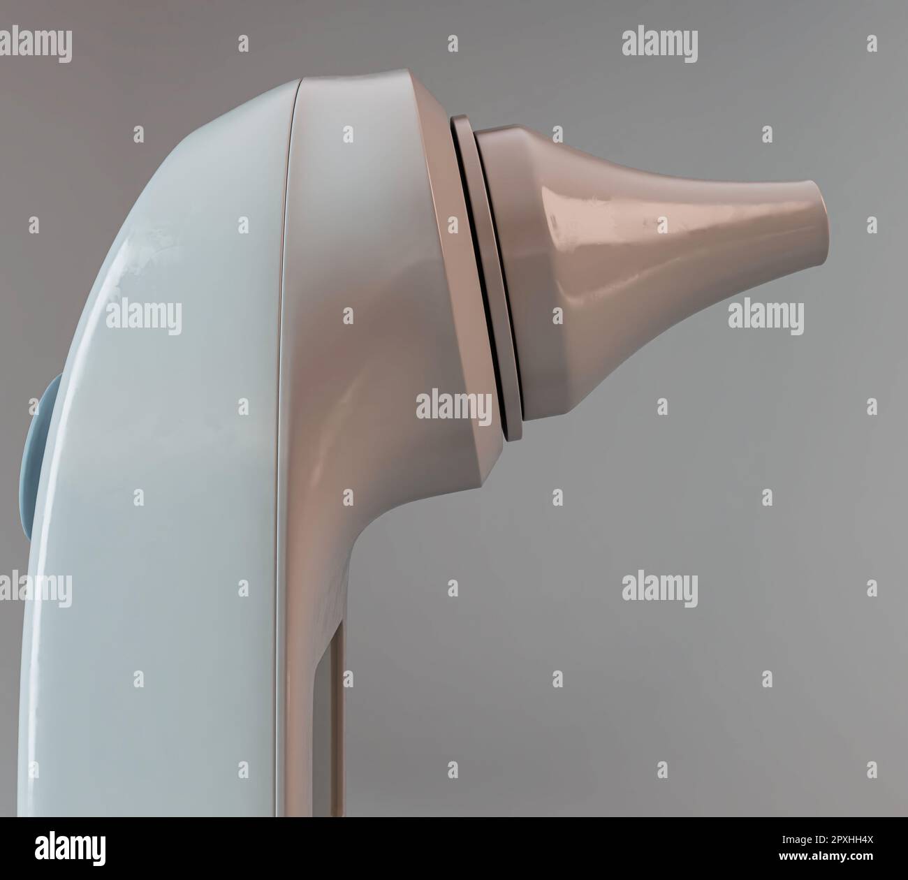 An infant ear infrared thermometer on an isolated white background - 3D ...